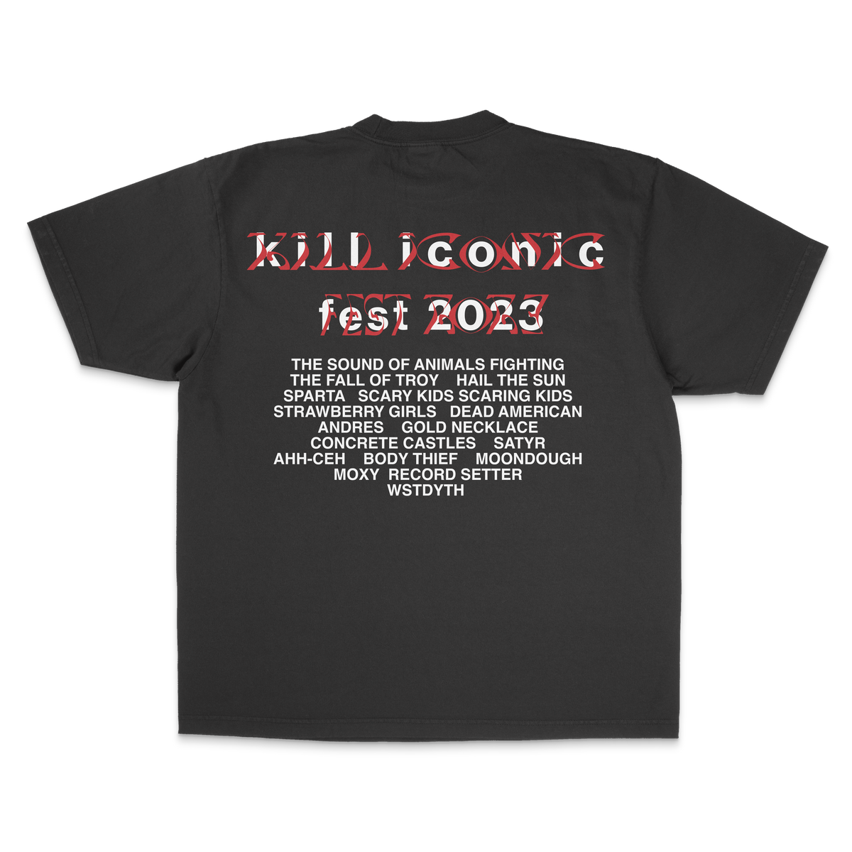Kill Iconic Fest Red/White Tee – Kill Iconic Records